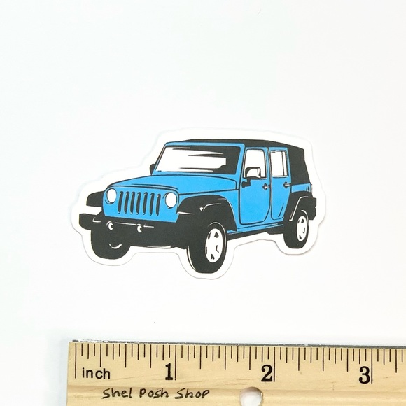 Jeep | Accessories | Blue Jeep Vinyl Sticker | Poshmark
